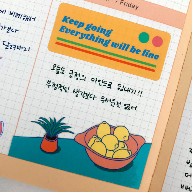 Design comma-B Retro mood paper sticker