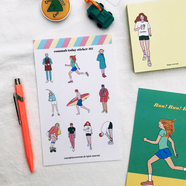 Design comma-B Today illustration paper sticker