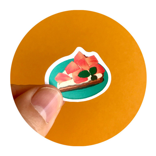 Design comma-B Sweet dessert illustration paper sticker