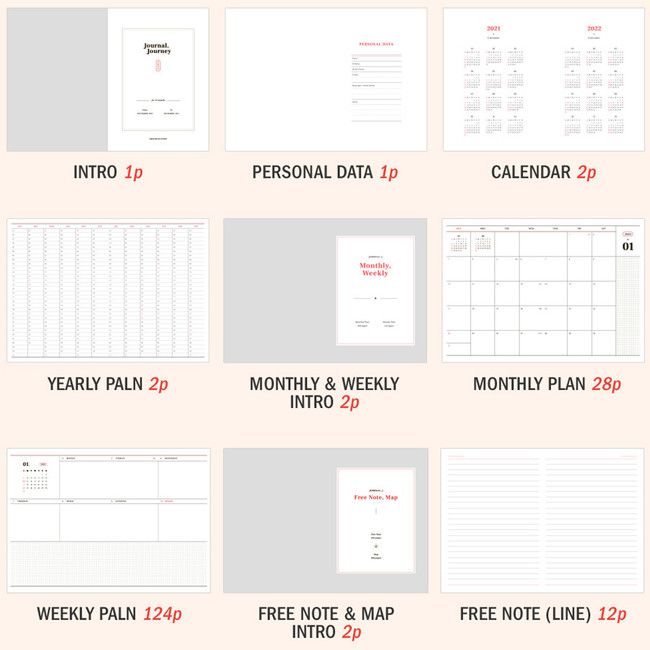 ICONIC 2021 Journal Journey dated weekly diary planner