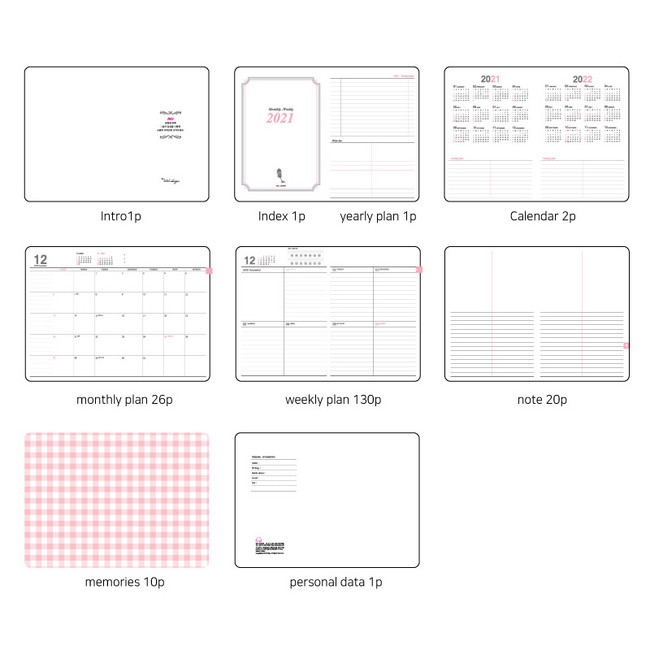 ICIEL 2021 of the day large dated weekly diary planner