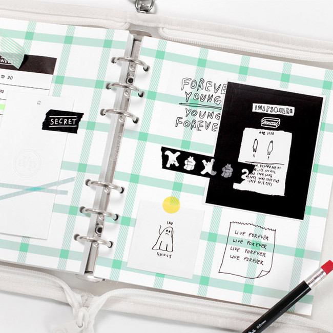 2NUL Cherry pick wide A6 zipper 6-ring undated weekly diary