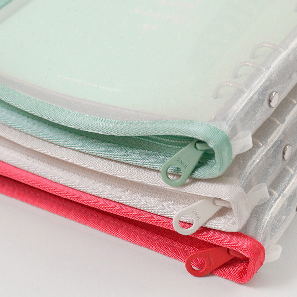 2NUL Cherry pick wide A6 6-ring PVC zipper binder