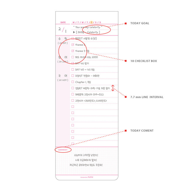 PLEPLE One day to 100 days dateless checklist planner