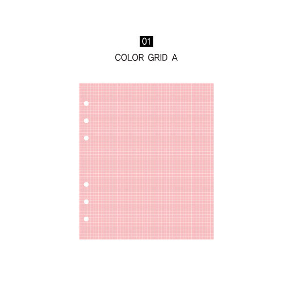 Jam Studio Color wide A6 6 ring grid note paper refill set