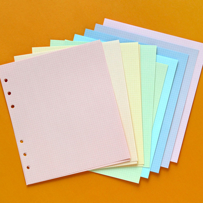 Jam Studio Color wide A6 6 ring grid note paper refill set