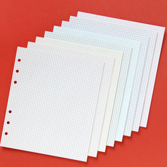 Jam Studio Color wide A6 6 ring grid note paper refill set
