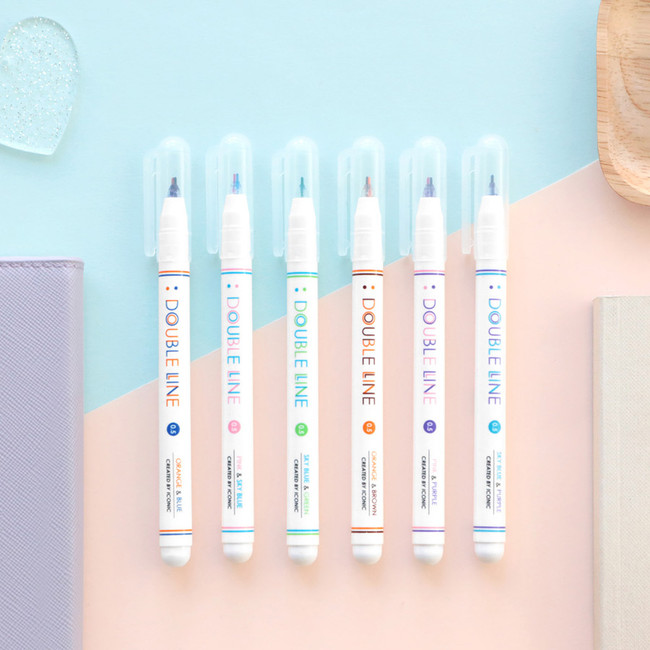 ICONIC Double color line in one pen set of 3