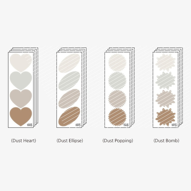 Wanna This Big shape paper sticker set of 4 sheets