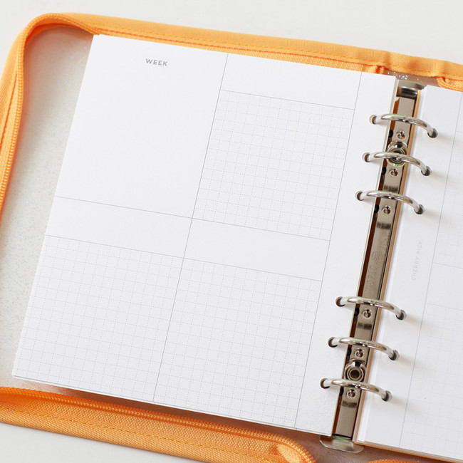 2NUL Cherry Pick Wide A6 Zipper 6-ring Dateless Weekly Diary