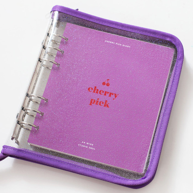 2NUL Cherry Pick Wide A6 Zipper 6-ring Dateless Weekly Diary