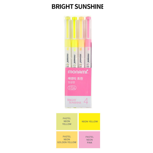 MONAMI Bright Sunshine Double Ended Highlighters Set