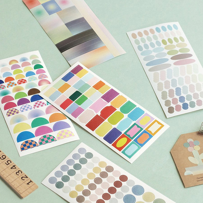 ICONIC Color Shape Paper Clear Sticker Pack - Fallindesign