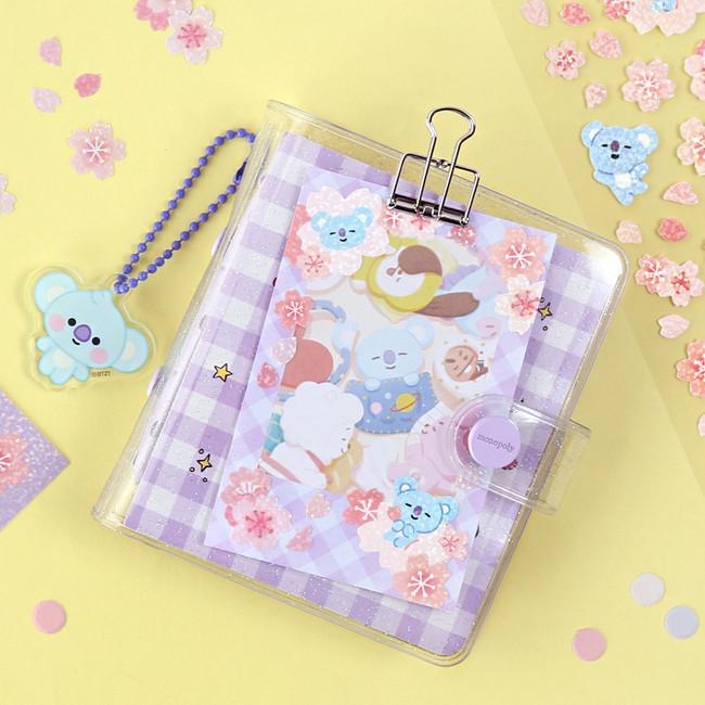 BT21 Cherry Blossom Glitter Removable Sticker - Fallindesign