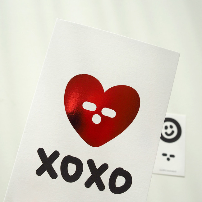 SOSOHADA Red Heart XOXO Greeting Card with Envelope