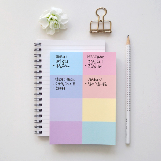 Sosohada 8 pastel colors writing notepad 100 sheets