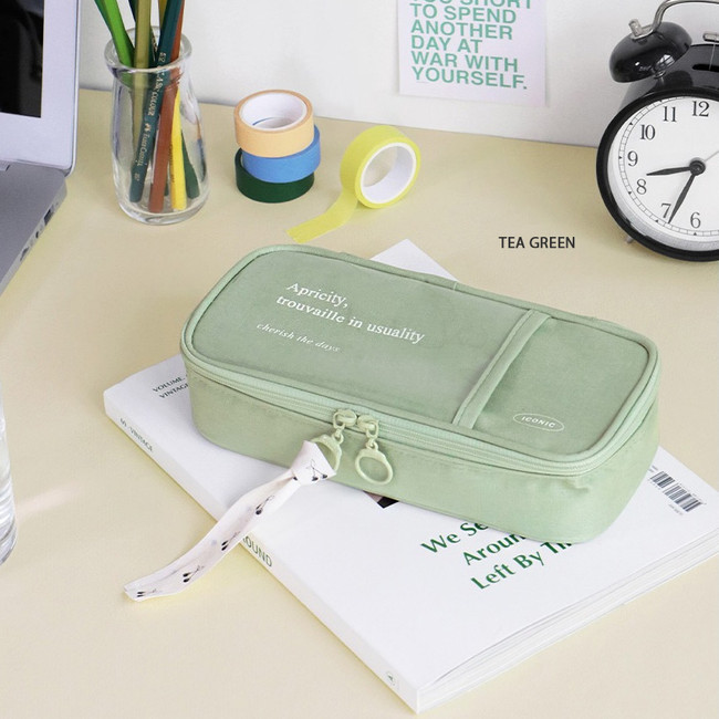 Iconic Cottony Large Rectangular Pencil Case Pen Pouch