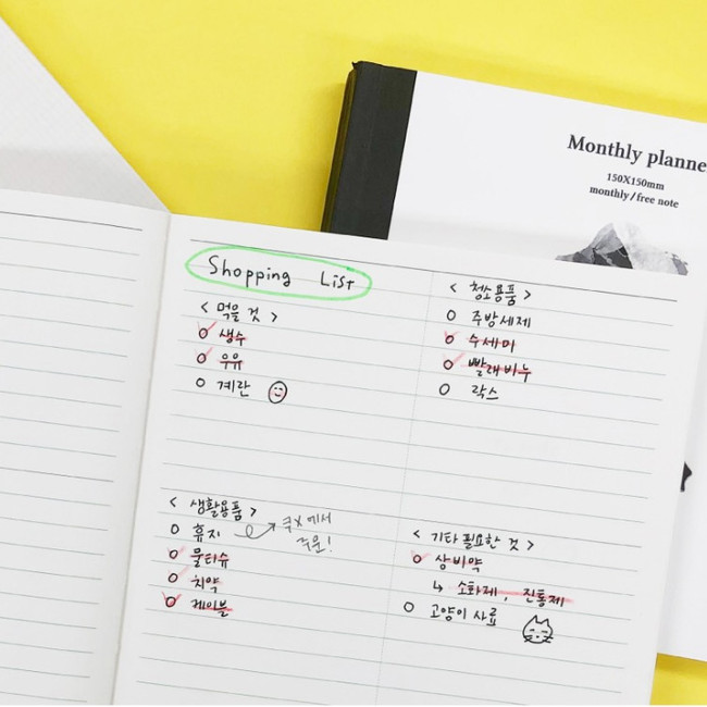 O-CHECK Square Dateless Monthly Planner Notebook