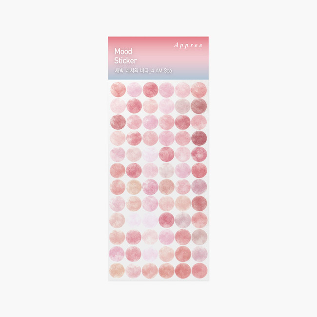 Appree Pink Gradation 4AM Circle Paper Sticker 6 Sheets