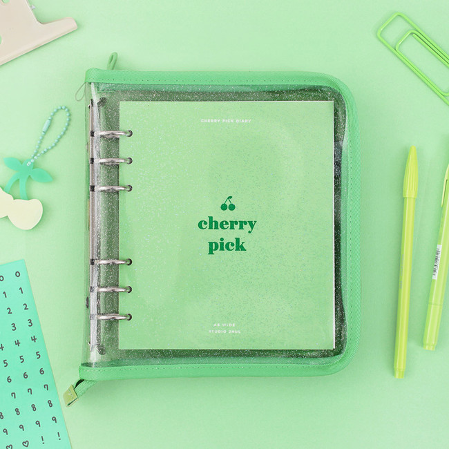 Cherry Pick Wide A6 Zipper 6-ring Dateless Weekly Diary Ver4