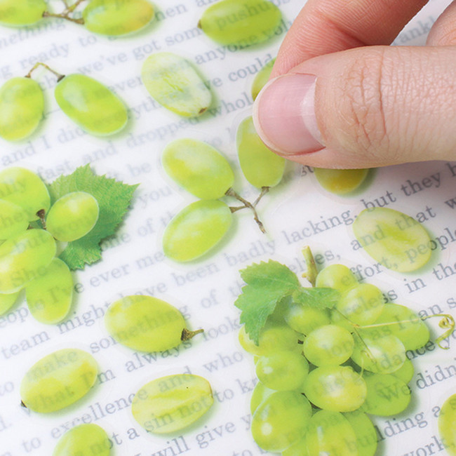 Appree Green Grape Fruit Clear Sticker - fallindesign.com