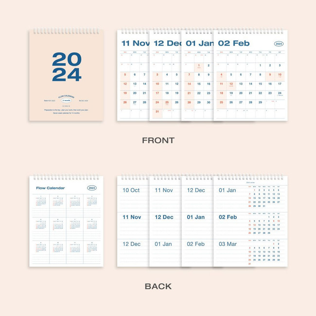 Iconic 2024 Flow Standing Flip Desk Calendar