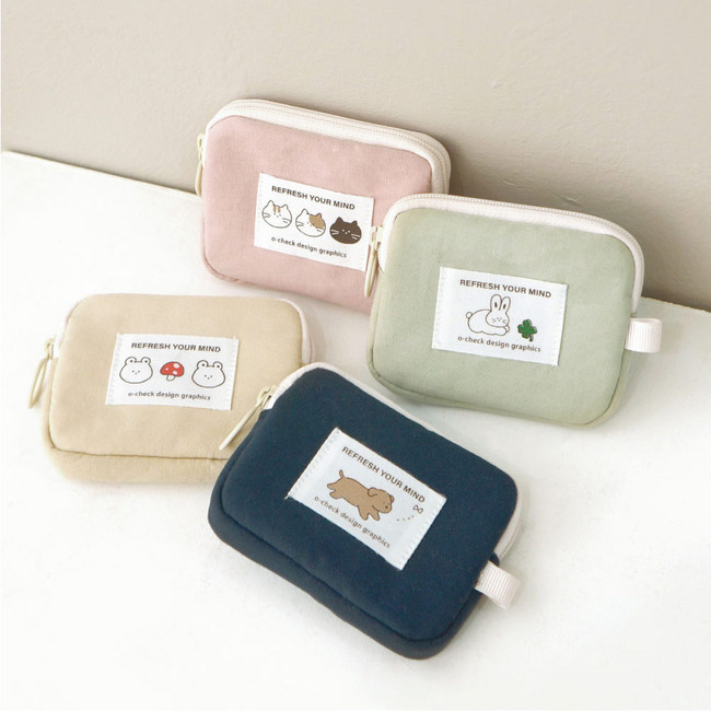 O-Check Natural Soft Small Zipper Pouch