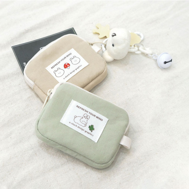 O-Check Natural Soft Small Zipper Pouch