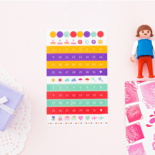 Ardium Color date adhesive sticker set of 6 sheets - fallindesign