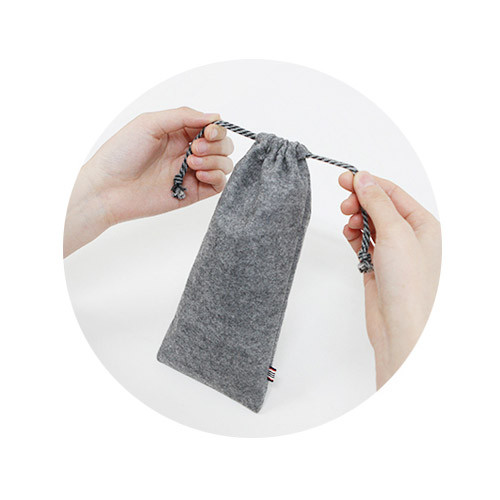 Indigo The Basic felt long drawstring pouch ver.3 - fallindesign