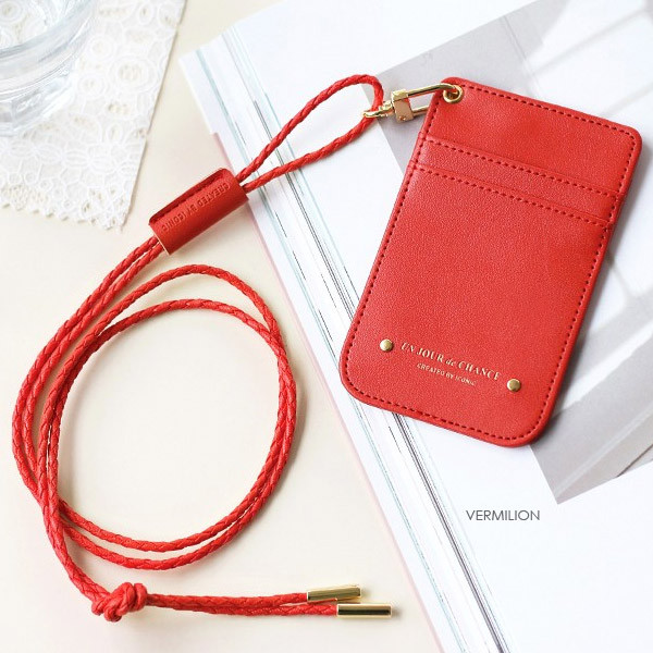 Iconic Swing slim and flat card case holder with neck strap