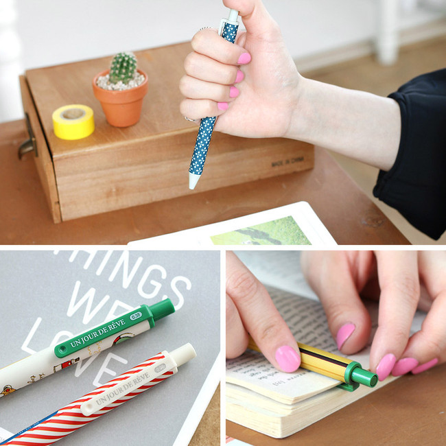 Iconic Unique pattern knock retractable pen 0.38mm ver.2