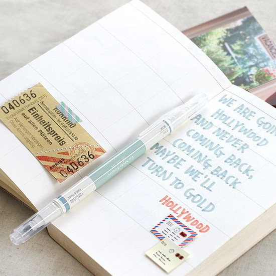 Iconic 5 retro colors double ended highlighter pen