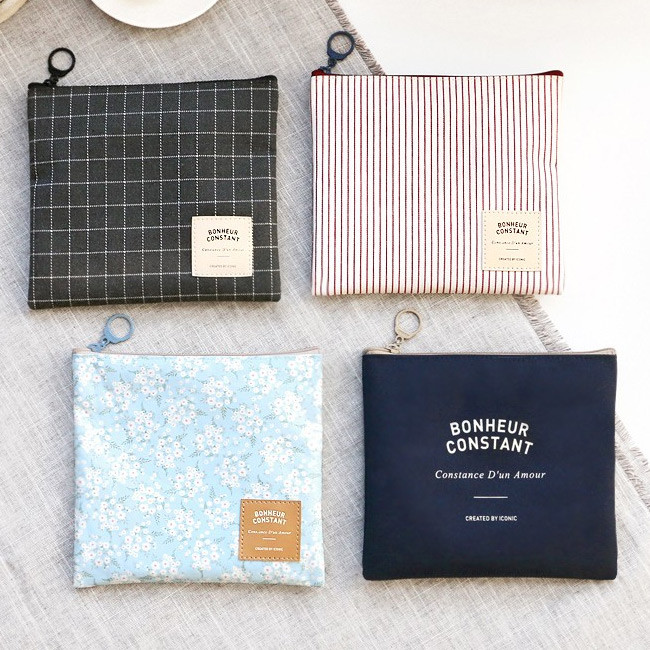 Iconic Basic pattern medium zipper pouch ver.2 - fallindesign