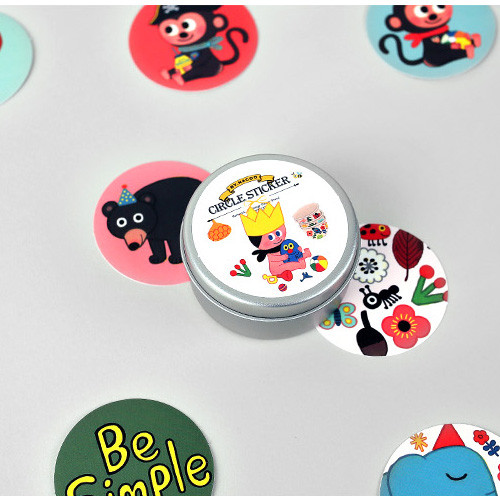 Nacoo Child circle sticker set with tin case - fallindesign