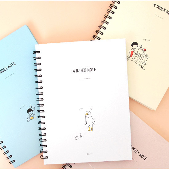 2young Soonhan 4 color index wirebound lined notebook - fallindesign