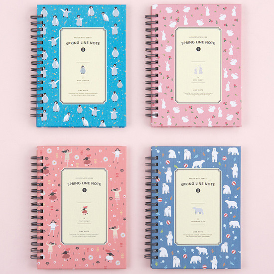 Ardium Wirebound spring lined small notebook - fallindesign