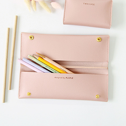 PLEPLE Multi purpose twin pocket pencil case - fallindesign