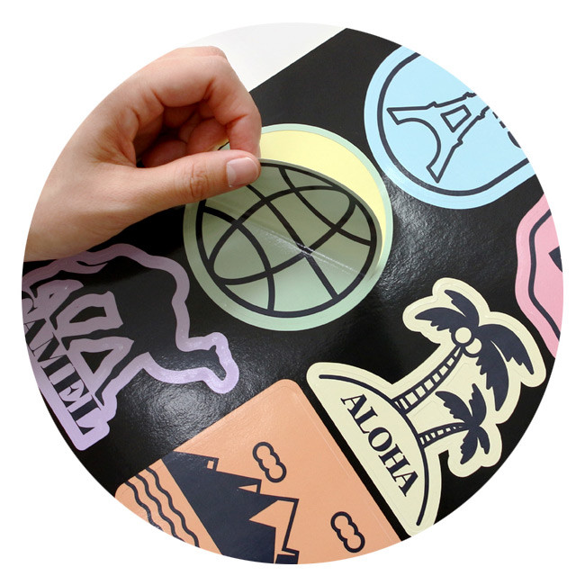 Indigo Modern PVC point sticker water resistant luggage sticker