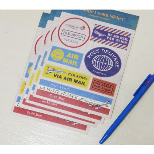 Universal condition Vintage postal deco sticker - fallindesign