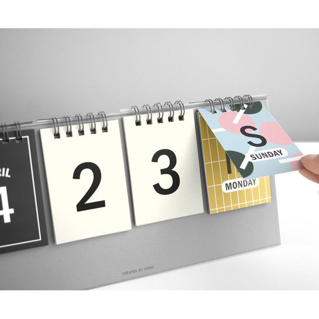 Iconic Simple flip perpetual standing desk calendar - fallindesign