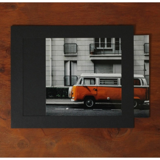 Moods&Views Square 8X10 Black paper photo frame with envelope