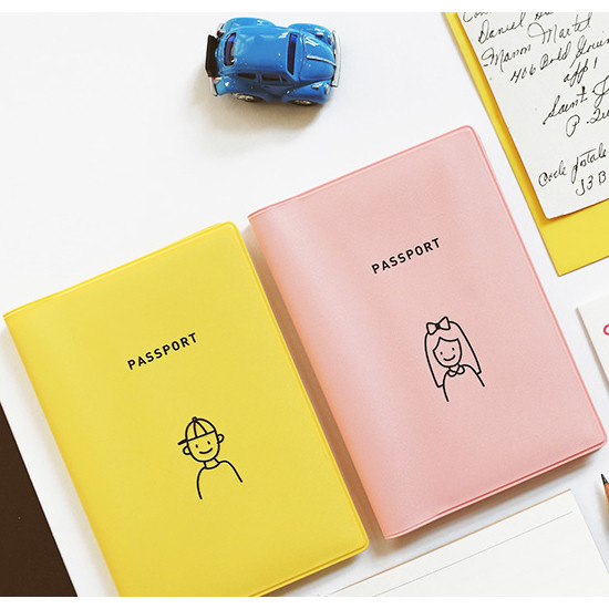 gyou Memory the moment simple passport case with sticker