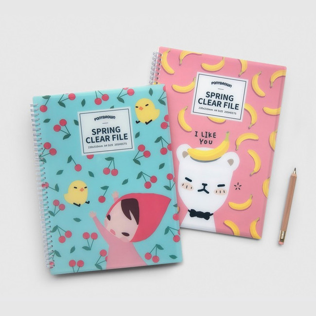 Ponybrown Spring pattern clear pockets document file holder