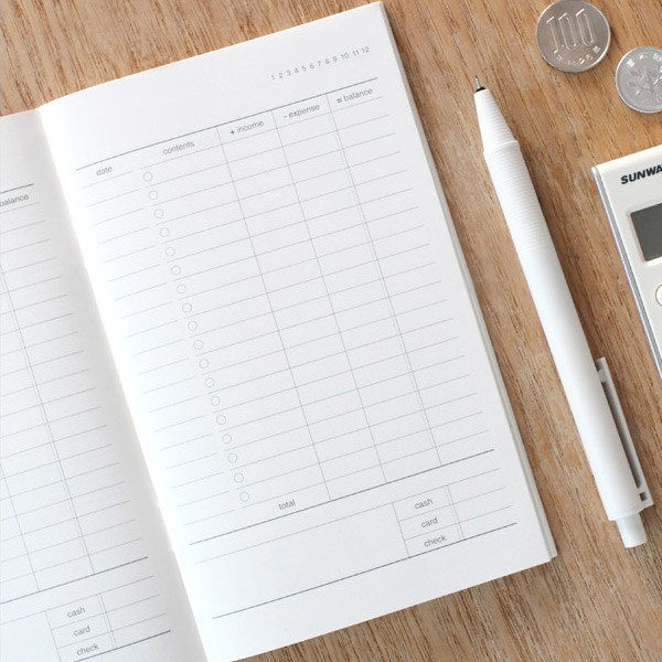 Dash and Dot Poche cash cash book planner notebook - fallindesign