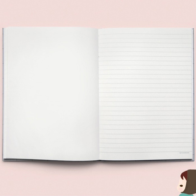 Ponybrown cute hardcover medium lined and plain notebook