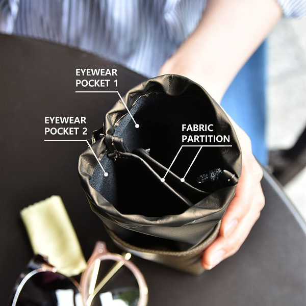 Sunny twin sunglasses eyeglasses pocket drawstring pouch