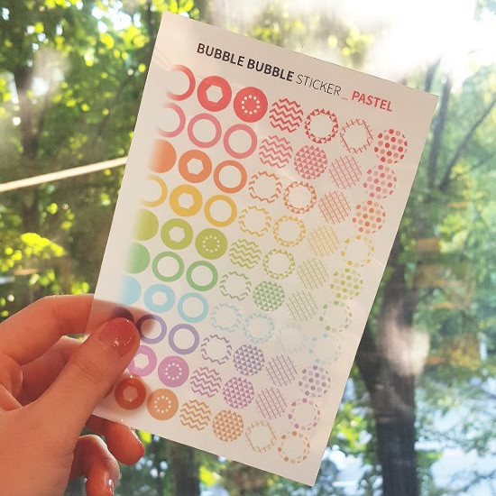 Buri Bubble Bubble pastel clear deco sticker set - fallindesign