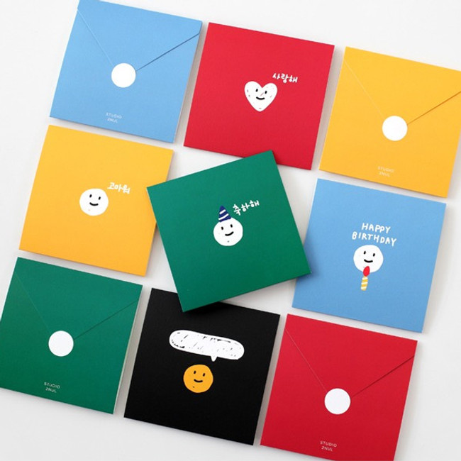 2NUL Colorful message card set of 5 - Fallindesign.com