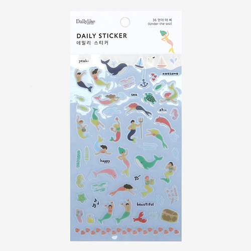 Dailylike Daily transparent cute clear sticker - Under the Sea